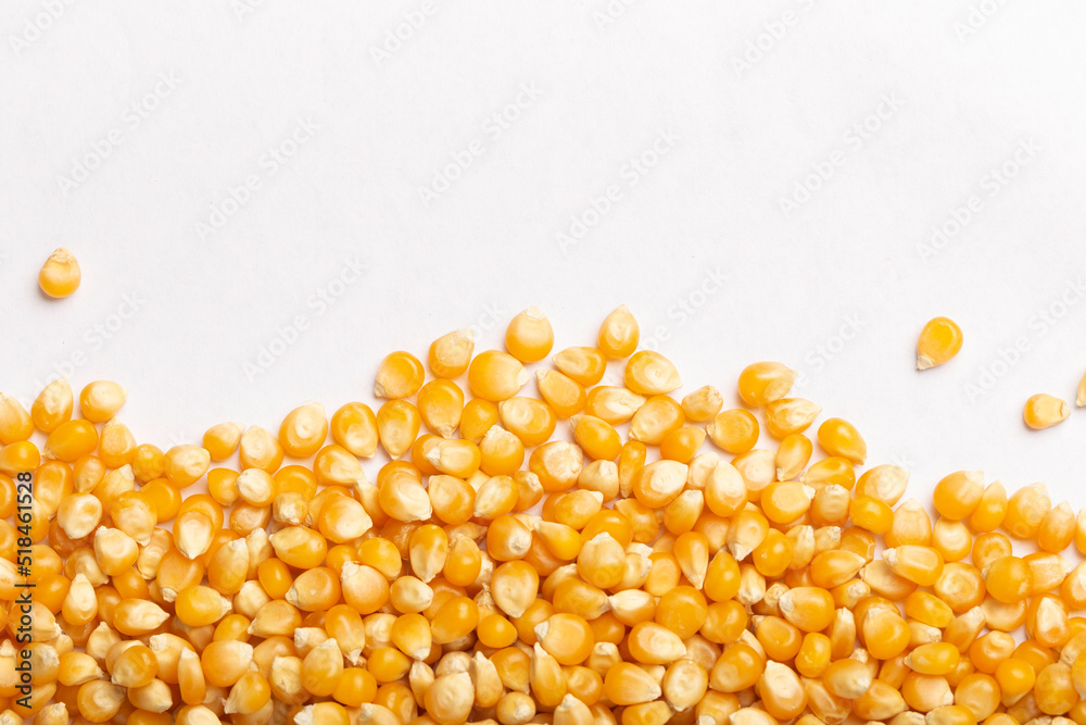 pile of corn kernels for popcorn, top view Stock Photo | Adobe Stock