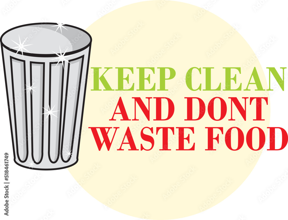 dont waste food vector illustration Stock Vector | Adobe Stock
