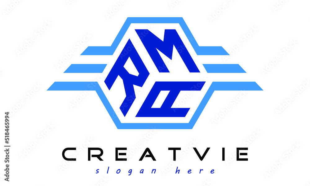 RMA three letter geometrical wings logo design vector template ...