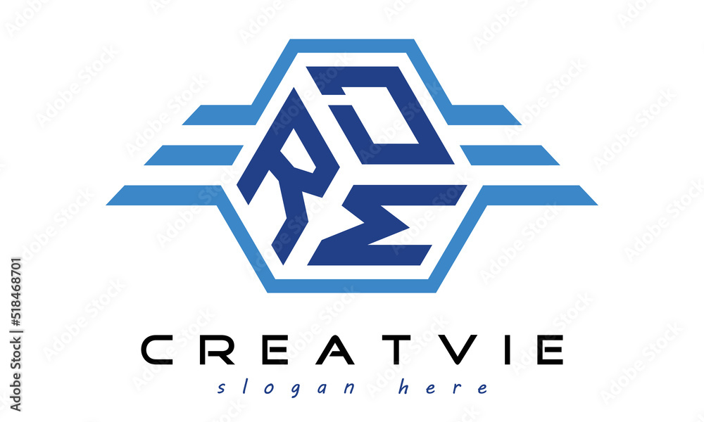 RDM three letter geometrical wings logo design vector template ...