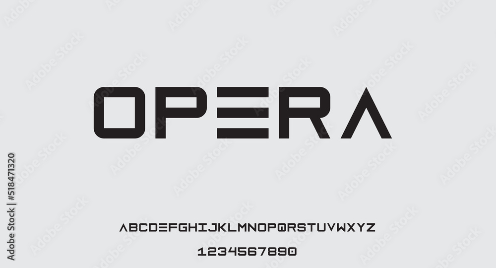 OPERA Luxury Minimal Modern Tech Alphabet Letter Fonts. Typography ...