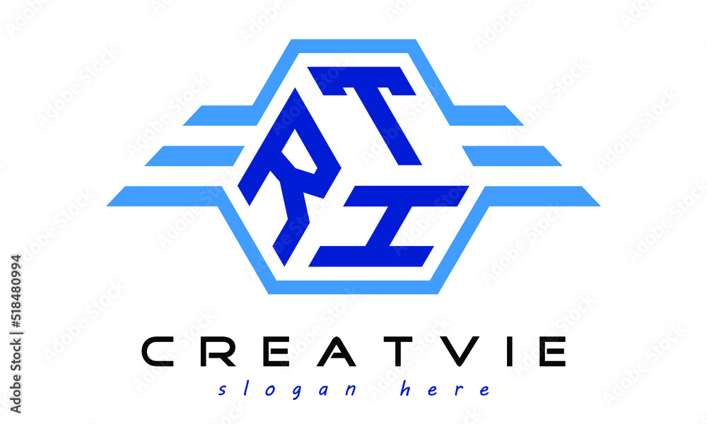 RTH three letter geometrical wings logo design vector template ...