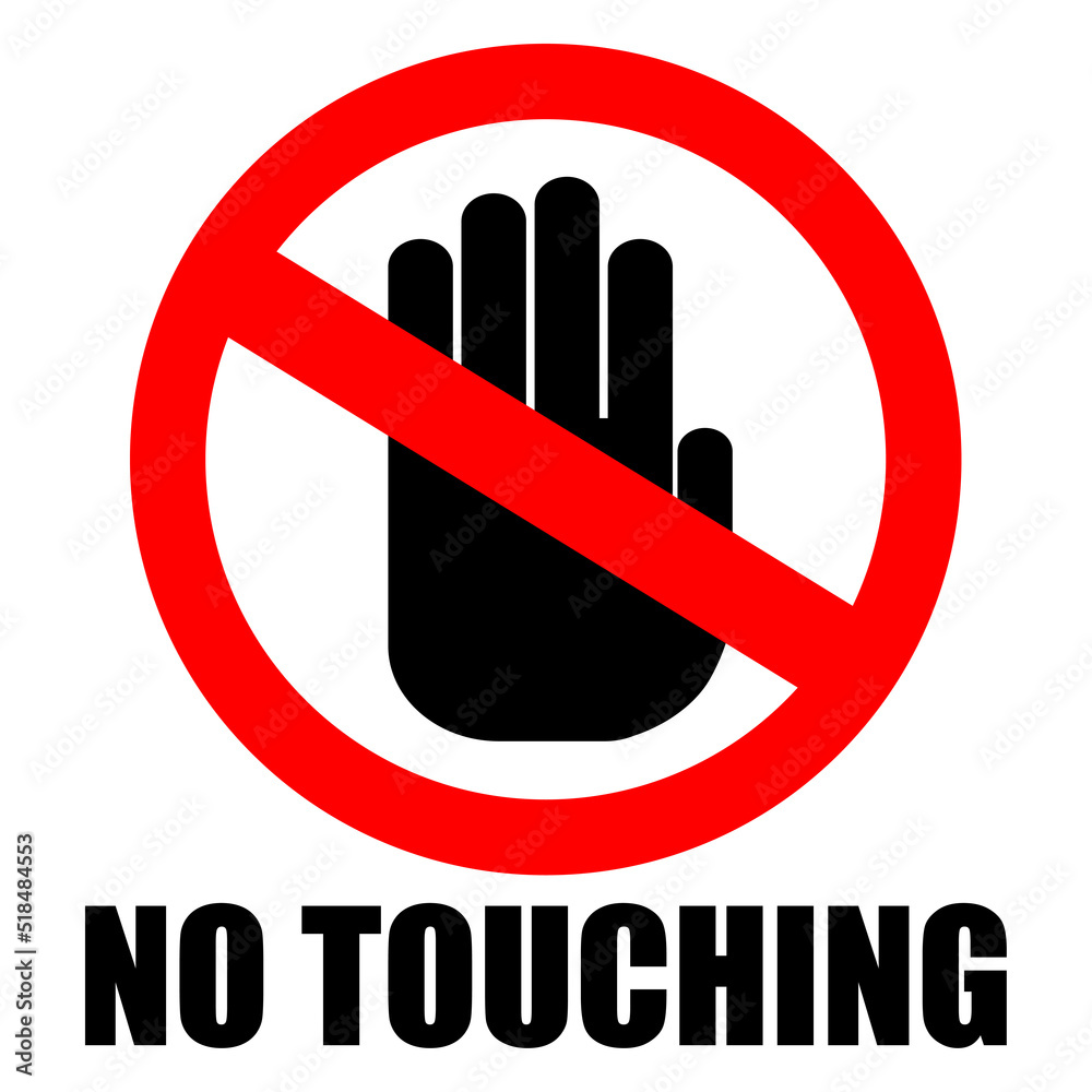 Vetor de No touching prohibition circle sign. Red and black flat vector ...