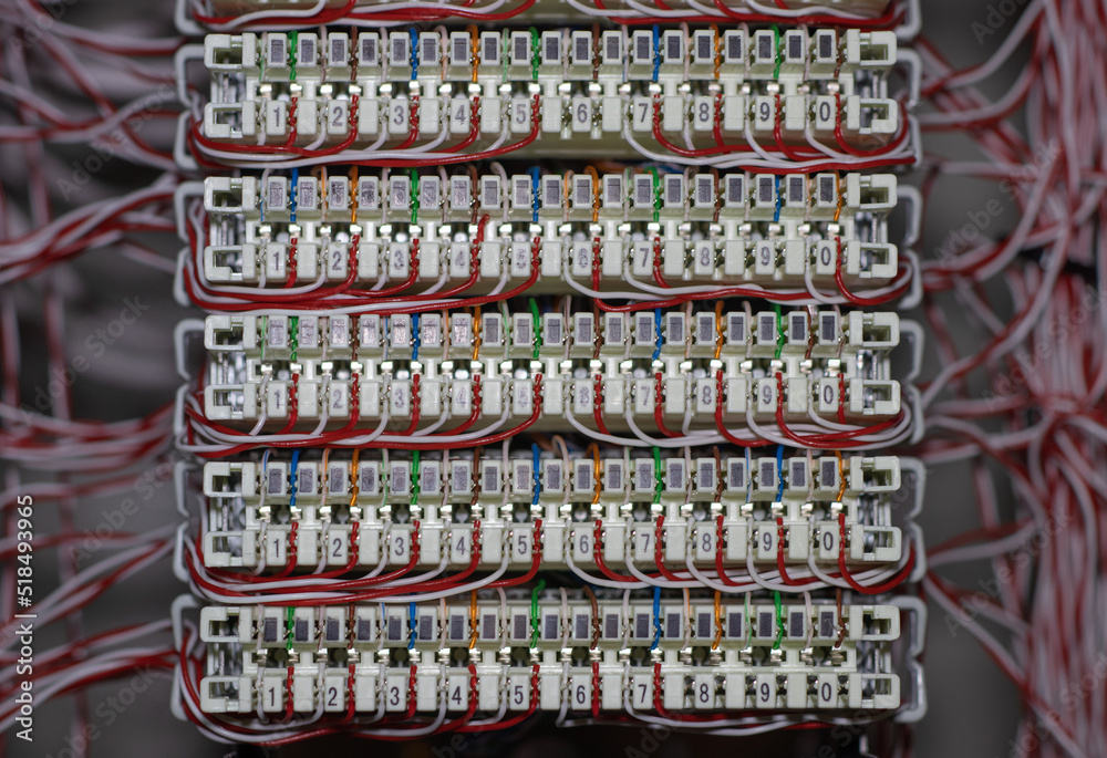 Wiring or signal connection of the telephone system in switchboard ...
