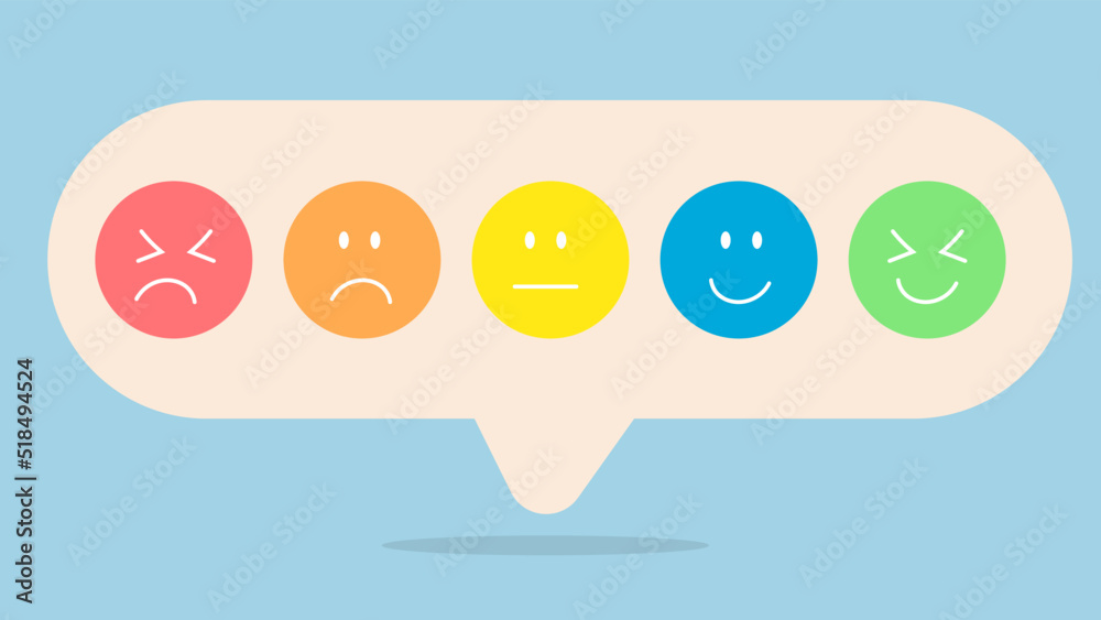 Stockvector Set of emoji emoticons in speech bubble with sad and happy ...