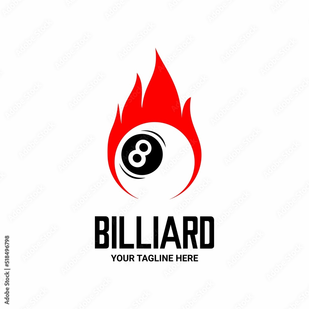 billiard, ball and stick logo illustration vector Stock Vector | Adobe ...