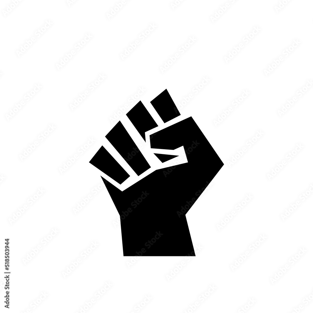 Black Fist icon isolated on white background Stock Vector | Adobe Stock