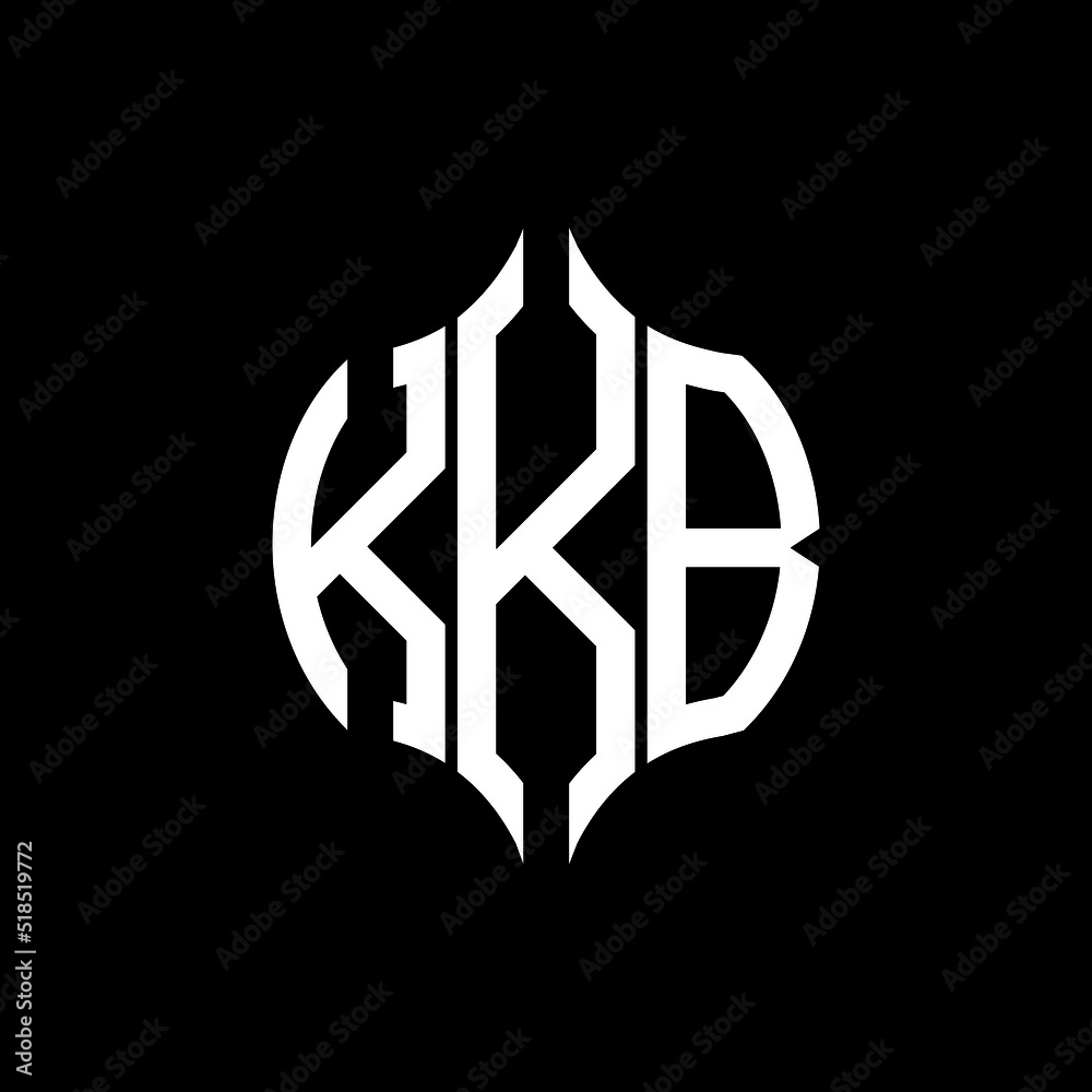 KKB letter logo. KKB best black background vector image. KKB Monogram ...