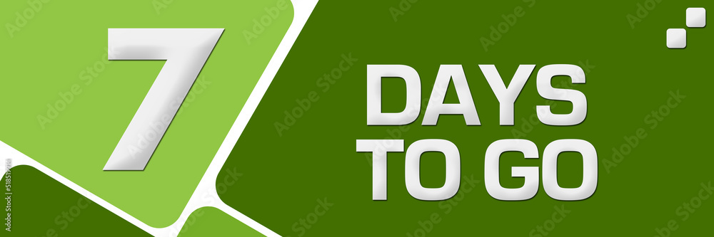 Seven Days To Go Green Rounded Squares Horizontal Stock Illustration ...