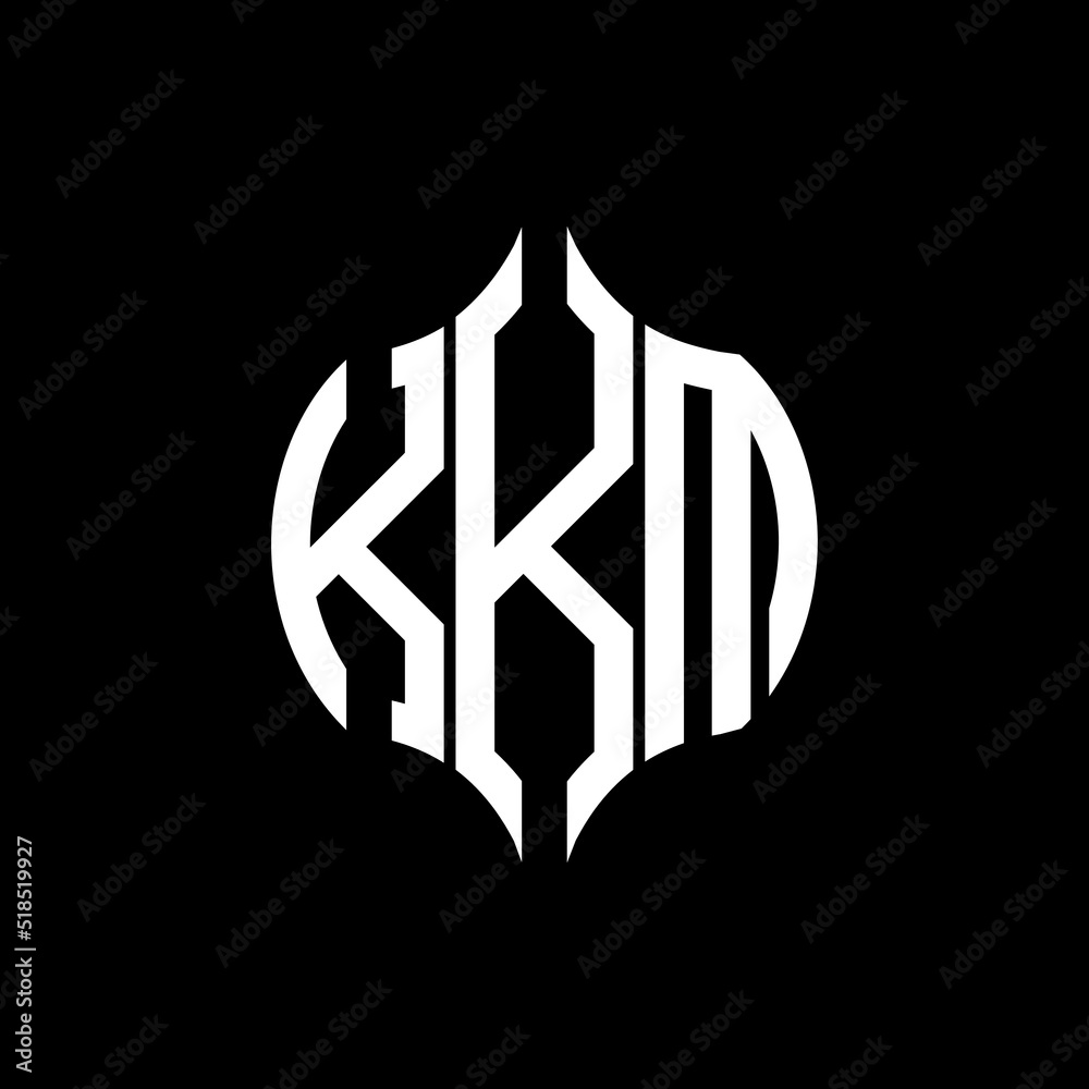 KKM letter logo. KKM best black background vector image. KKM Monogram ...