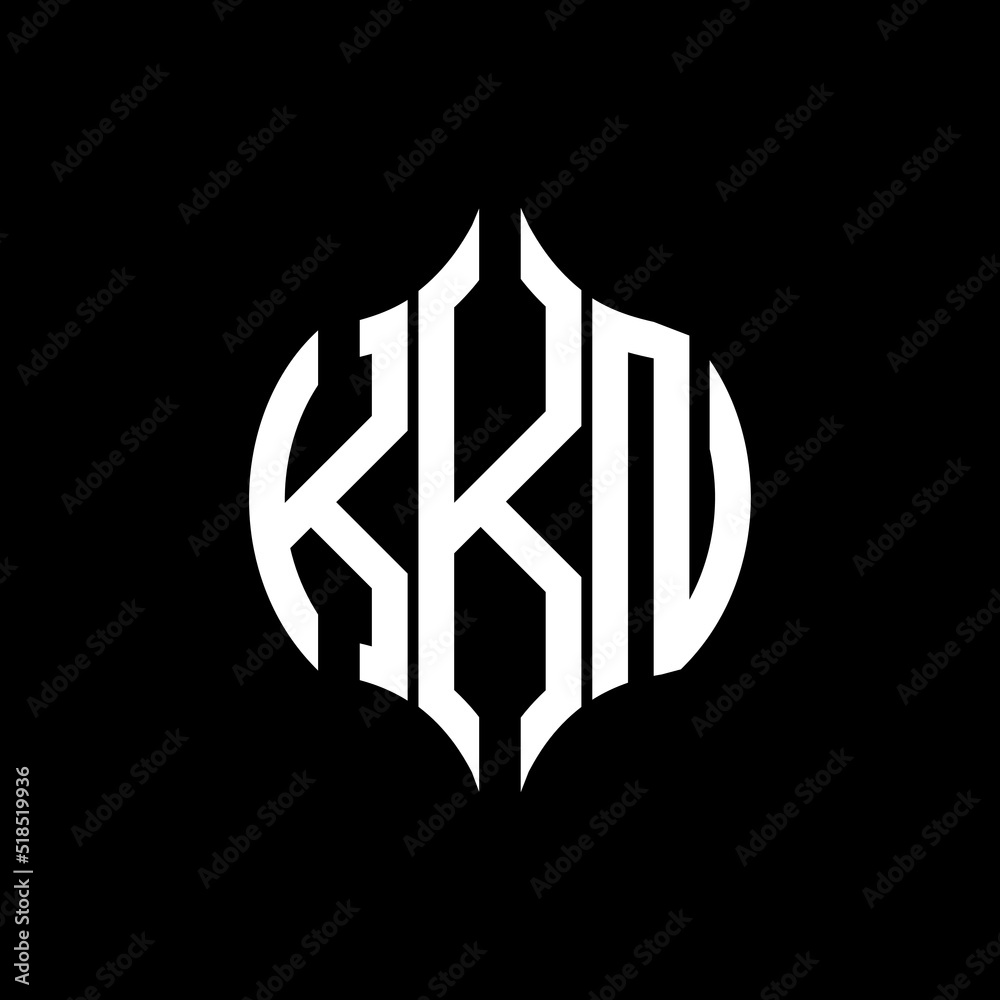 KKN letter logo. KKN best black background vector image. KKN Monogram ...