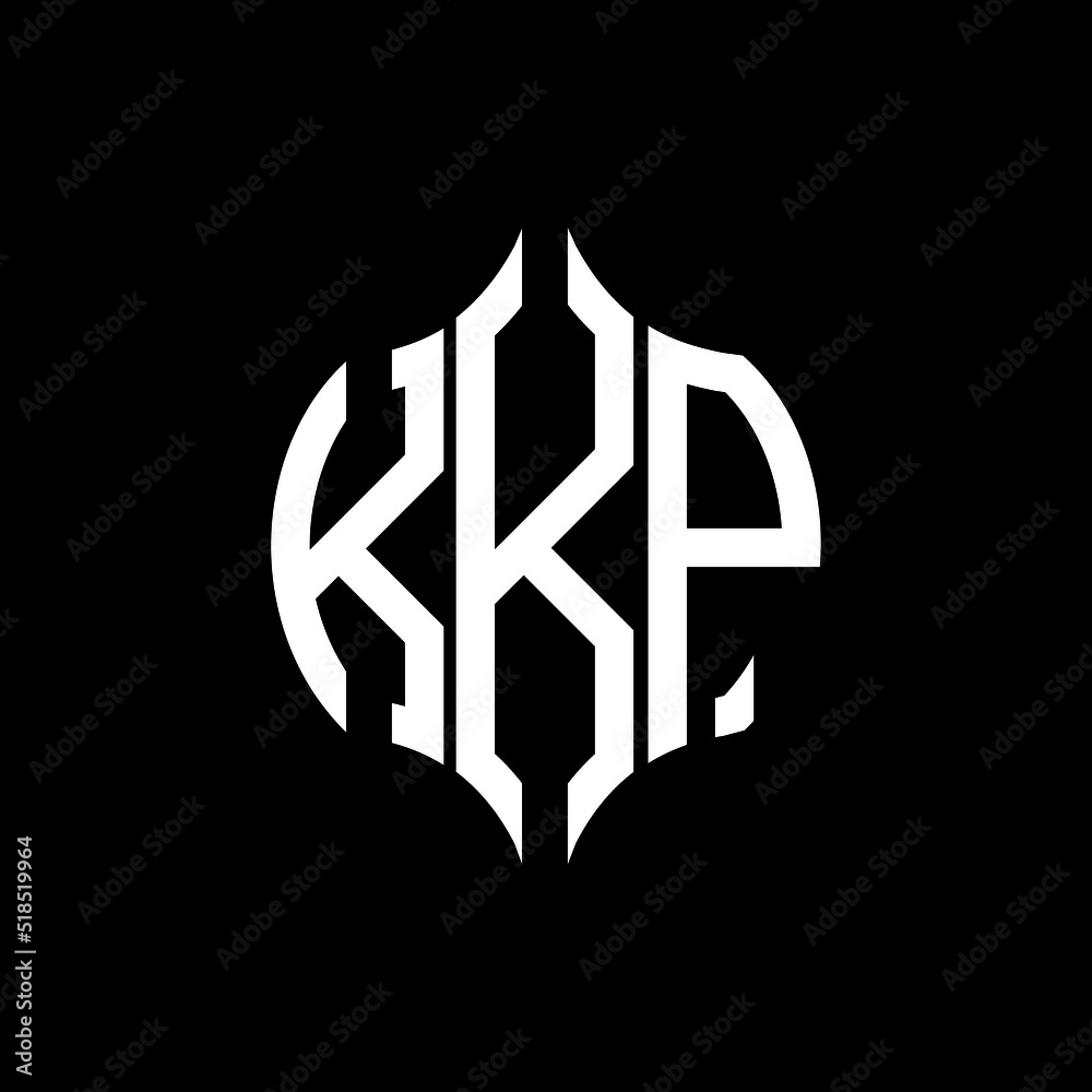 KKP letter logo. KKP best black background vector image. KKP Monogram ...