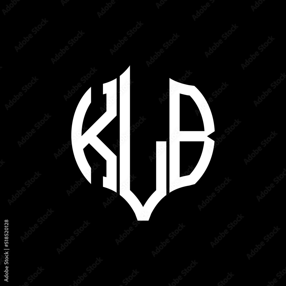 KLB letter logo. KLB best black background vector image. KLB Monogram ...