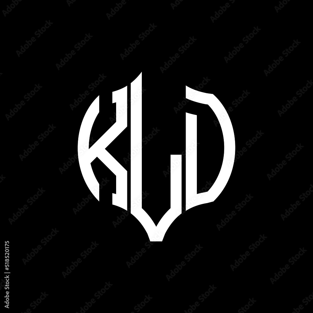 KLD letter logo. KLD best black background vector image. KLD Monogram ...