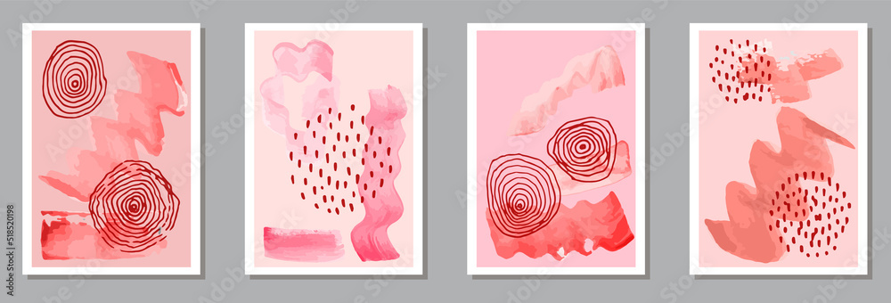 Watercolor abstract postcards vector collection. Stock Vector | Adobe Stock