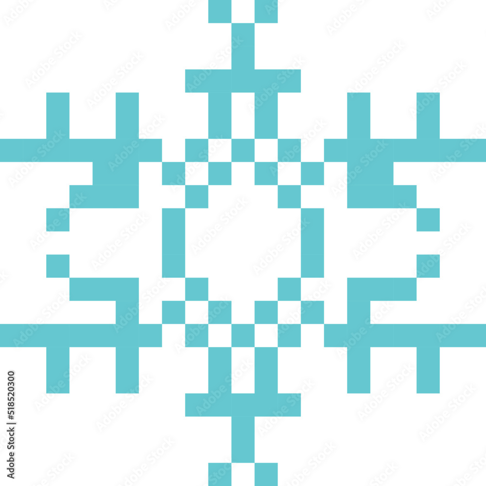 snow flake Pixel art vector illustration. snow flake pixel image or ...