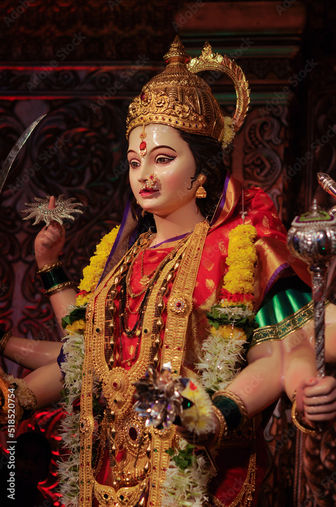 Idol statue of Goddess Maa Durga, happy navratri and dussehra Stock ...