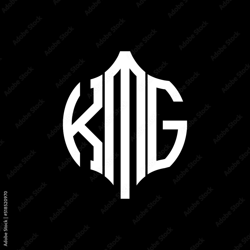 KMG letter logo. KMG best black background vector image. KMG Monogram ...