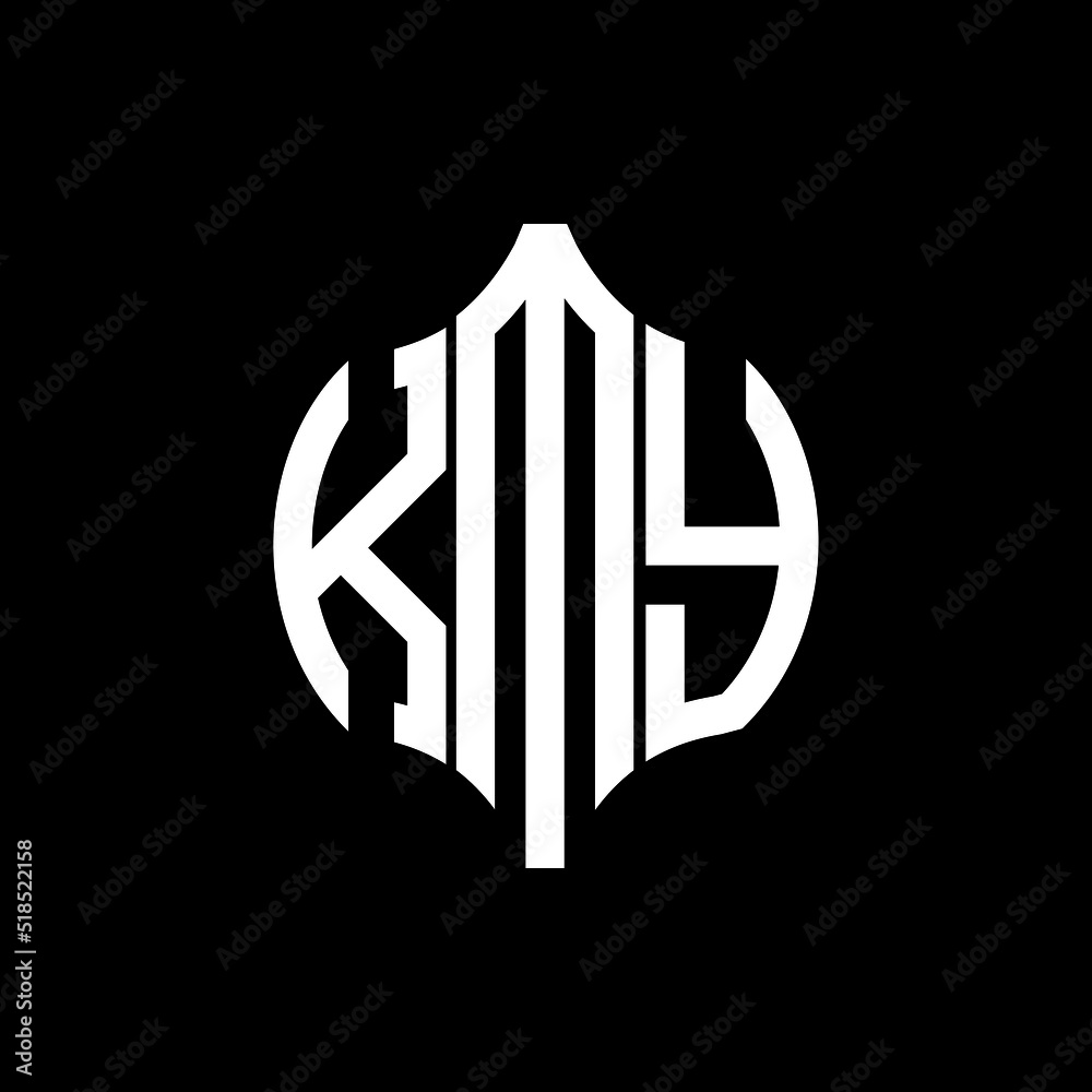 KMY letter logo. KMY best black background vector image. KMY Monogram ...