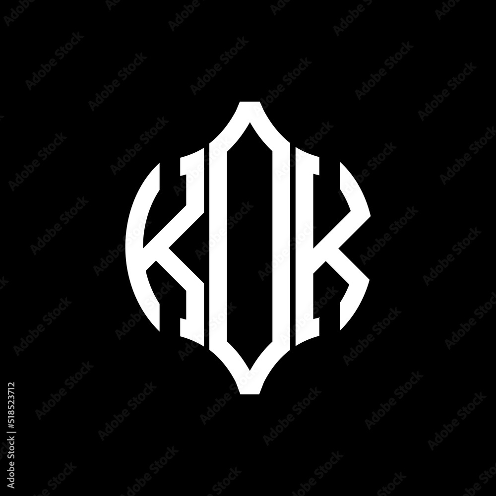 KOK letter logo. KOK best black background vector image. KOK Monogram ...
