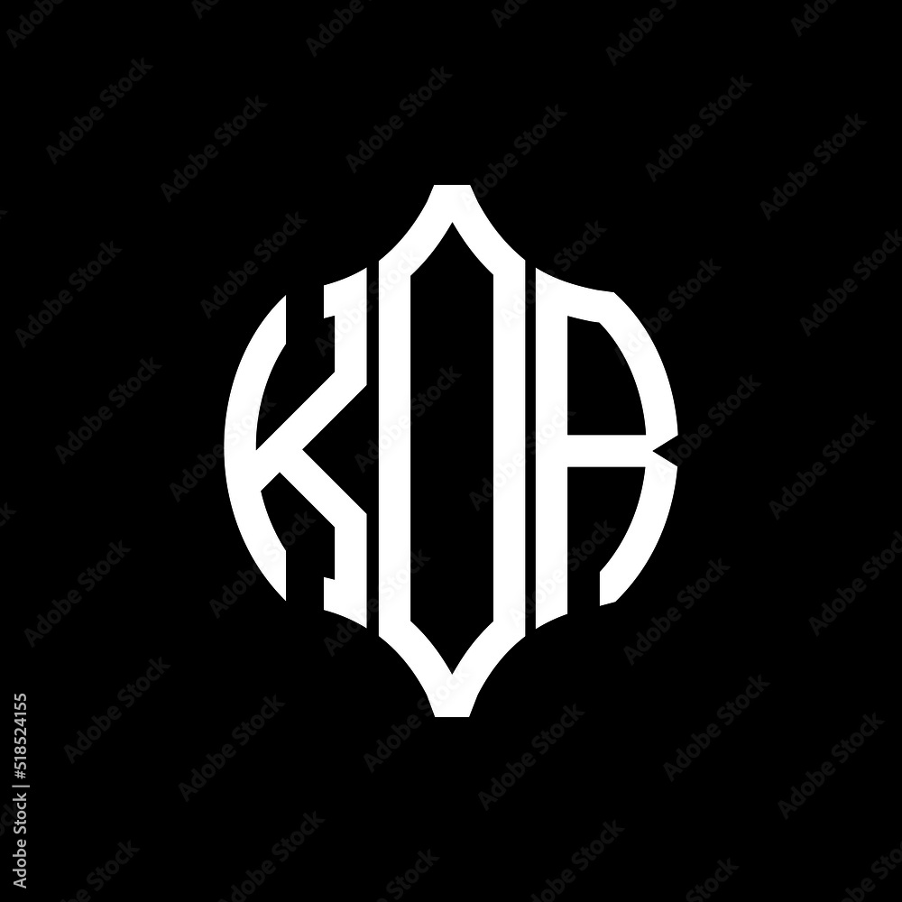 KOR letter logo. KOR best black background vector image. KOR Monogram ...