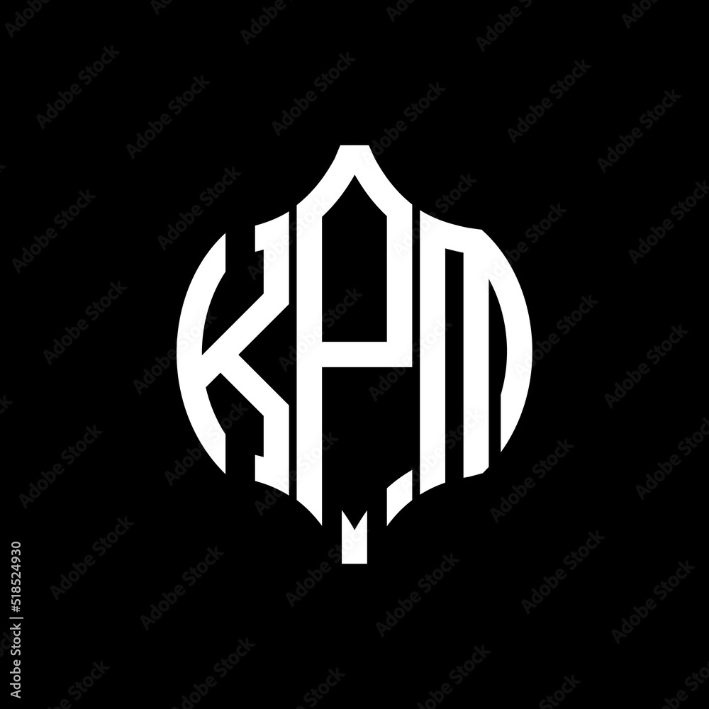 KPM letter logo. KPM best black background vector image. KPM Monogram ...