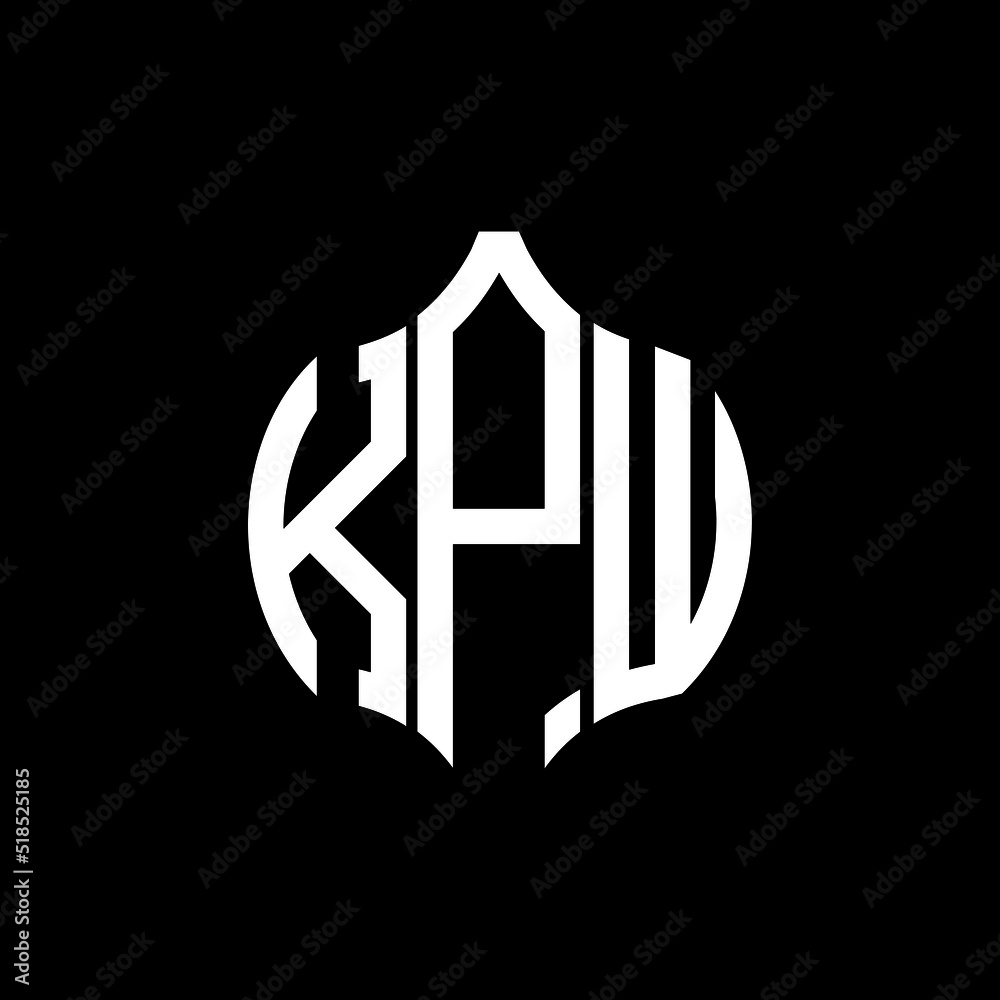 KPW letter logo. KPW best black background vector image. KPW Monogram ...