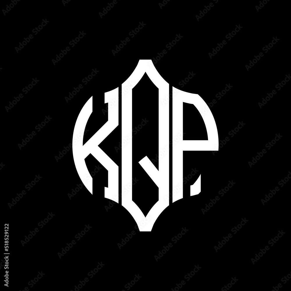 KQP letter logo. KQP best black background vector image. KQP Monogram ...