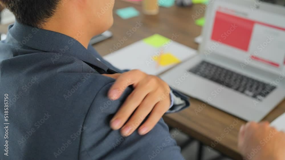 Pain in the shoulder, Officer with office syndrome or work-related ...