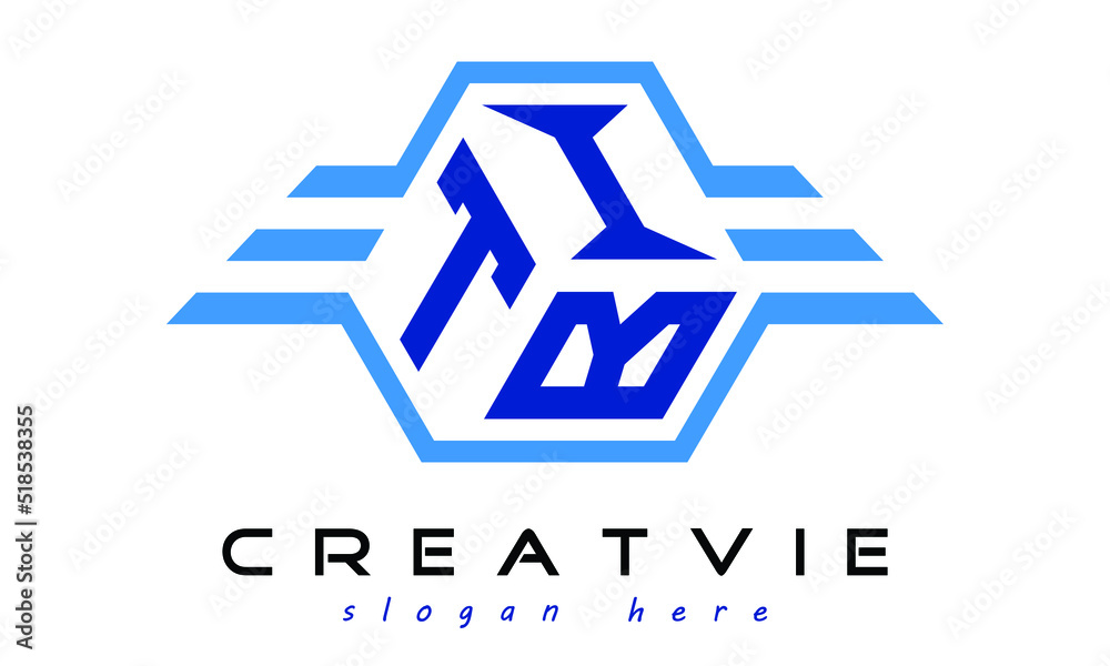 TIB three letter geometrical wings logo design vector template ...