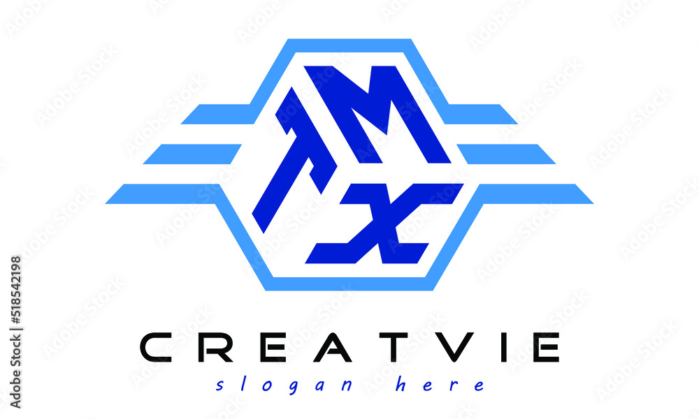 TMX three letter geometrical wings logo design vector template ...
