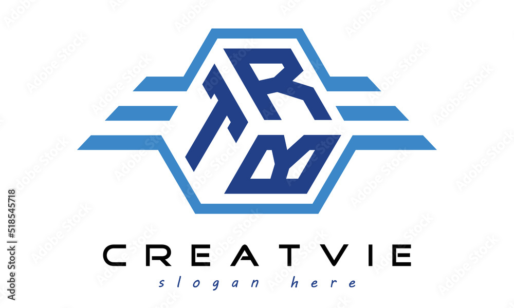 TRB three letter geometrical wings logo design vector template ...