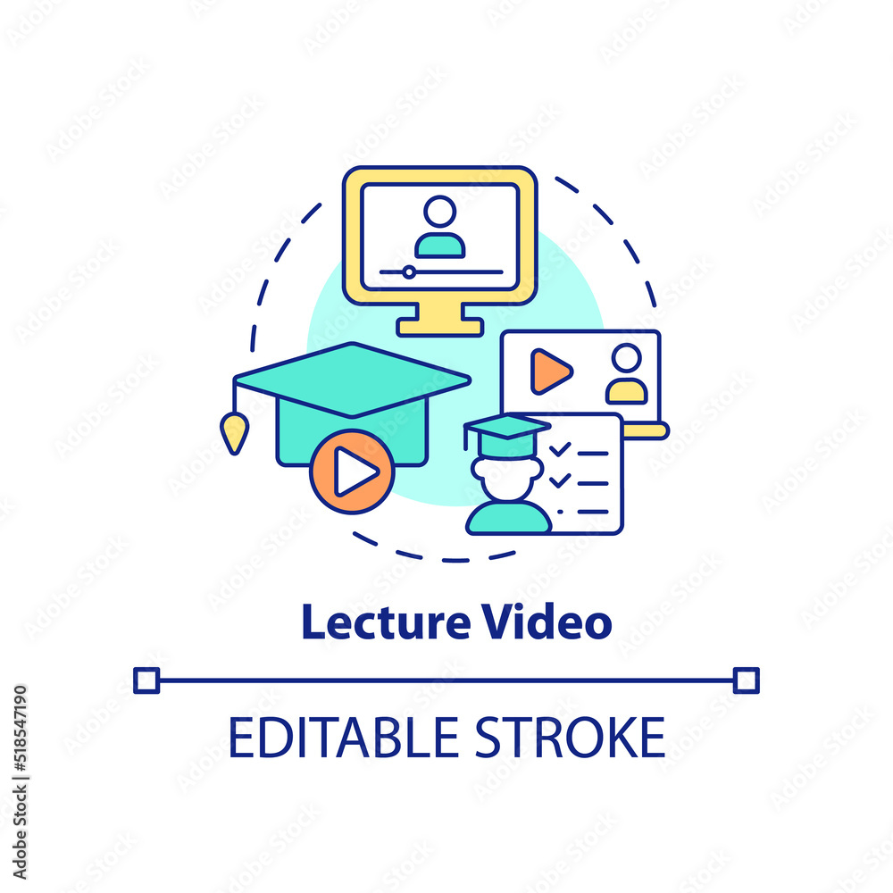 Lecture video concept icon. Microlearning example abstract idea thin ...