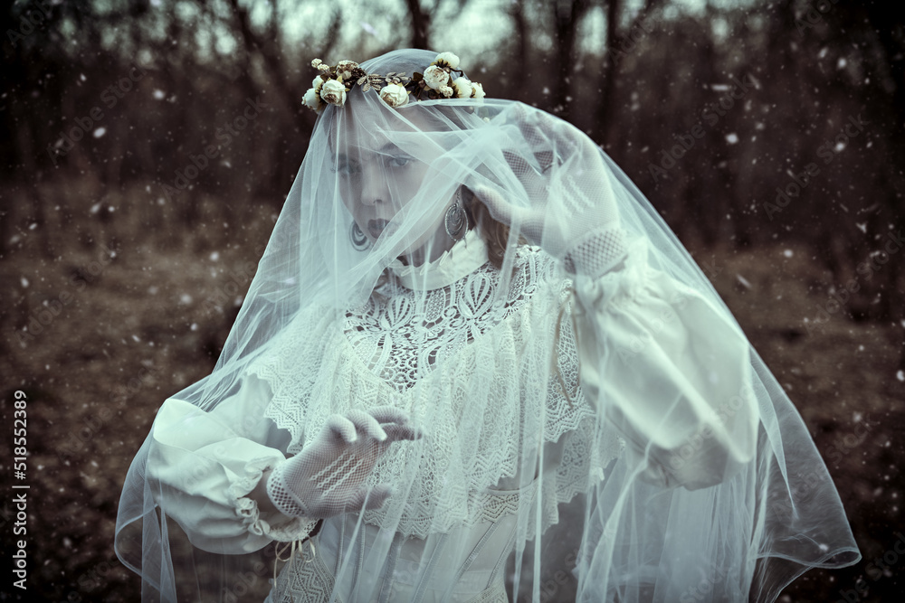 mysterious ghost bride Stock Photo | Adobe Stock