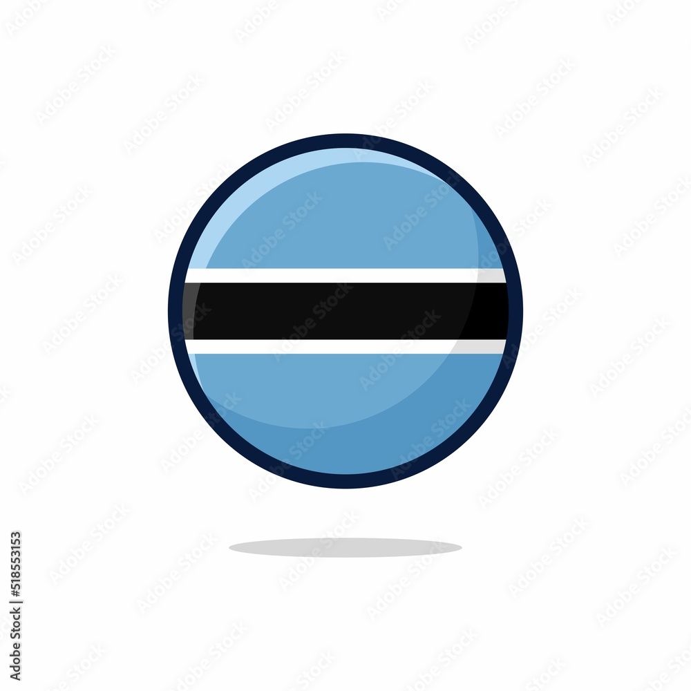 Botswana Flag Icon. Botswana Flag flat style isolated on a white ...