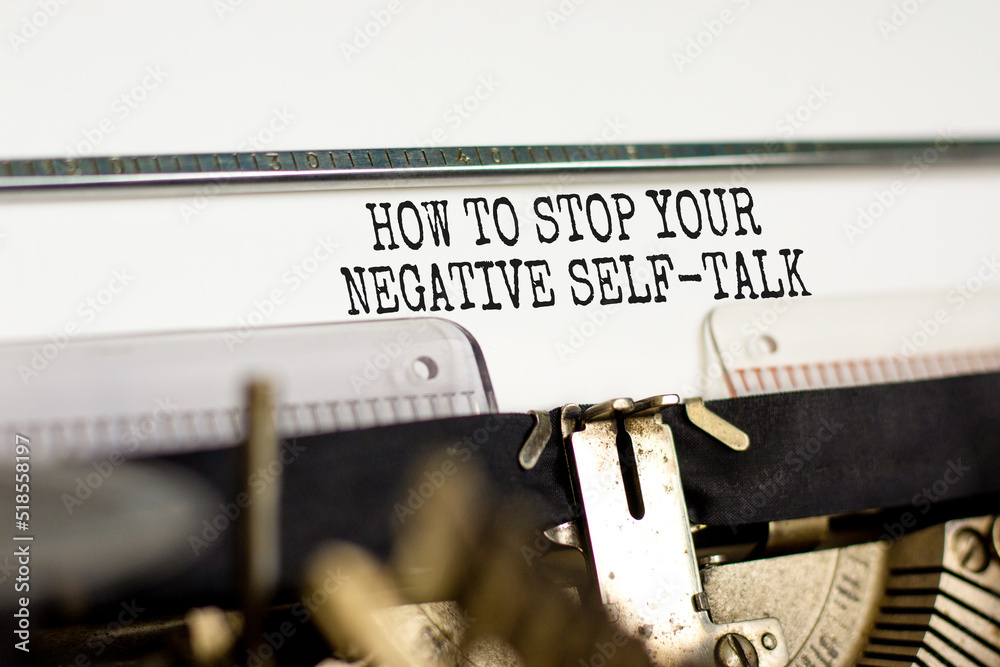 Stop negative self-talk symbol. Concept words How to stop your negative ...