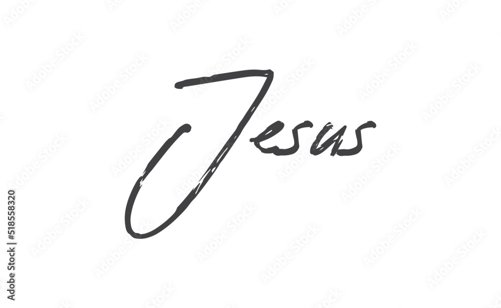 Jesus vector calligraphy lettering. Faith in the lord religious banner ...