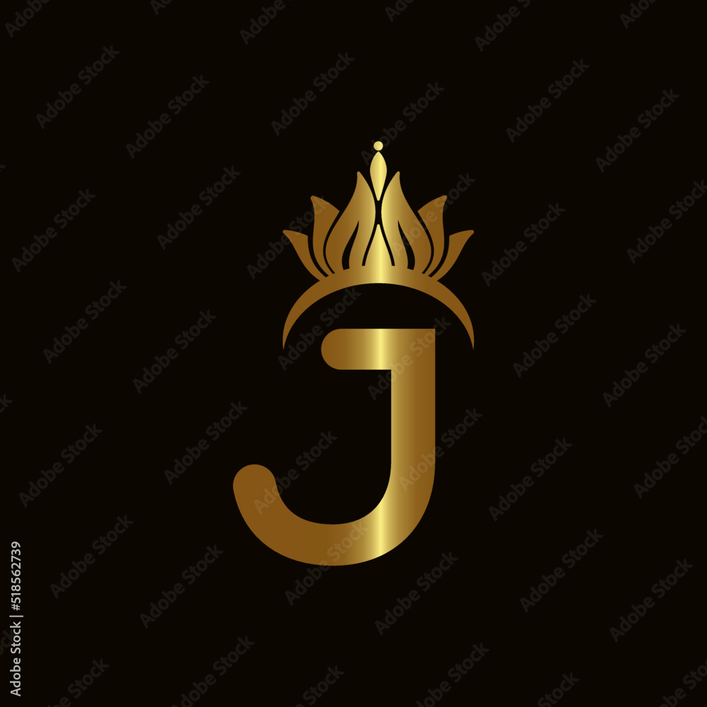 Letter J Crown Logo. Crown Logo on Letter J Vector Template Design ...