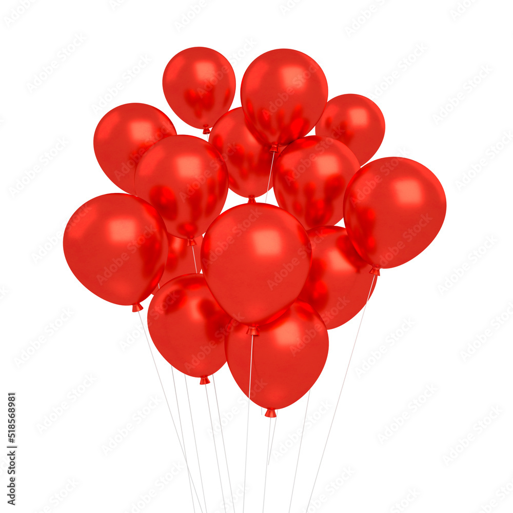 Red balloons isolated transparent for happy birthday and anniversary ...