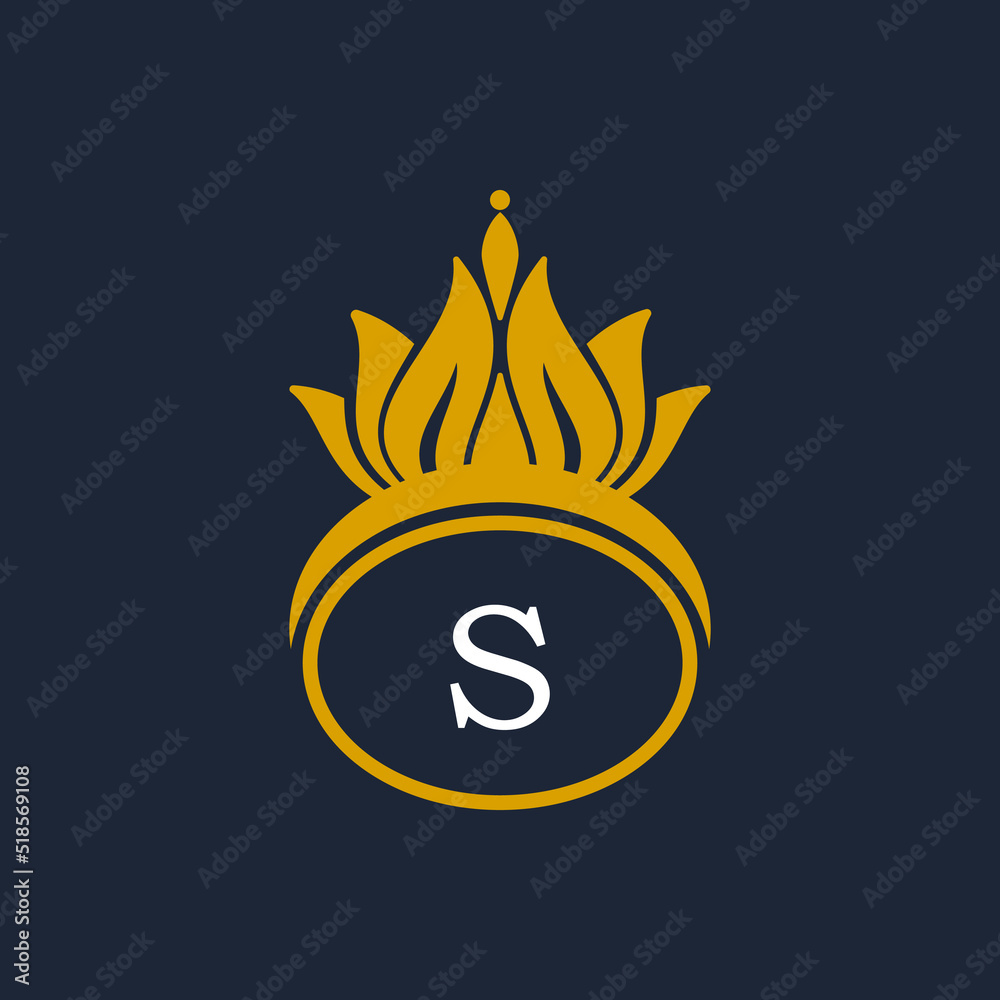 Letter S Crown Logo. Crown Logo on Letter S Vector Template Design ...