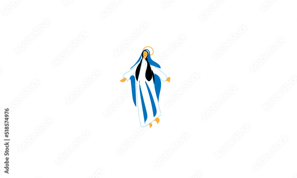 Assumption Of Mary vector designs for banner, cards, greetings, t ...