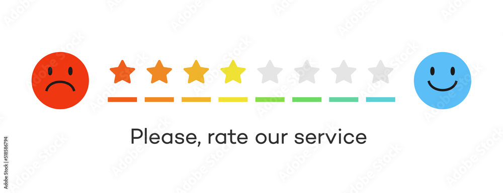 Feedback scale rating stars concept, satisfaction rating level, review ...
