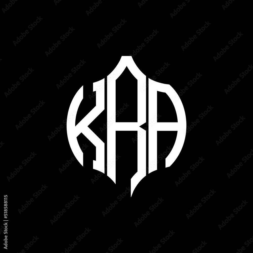 KRA letter logo. KRA best black background vector image. KRA Monogram ...