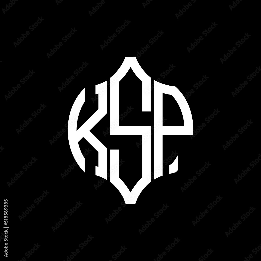 KSP letter logo. KSP best black background vector image. KSP Monogram ...