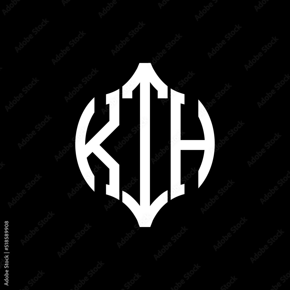 KTH letter logo. KTH best black background vector image. KTH Monogram ...