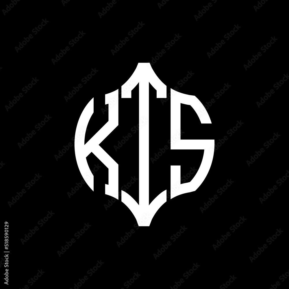 KTS letter logo. KTS best black background vector image. KTS Monogram ...