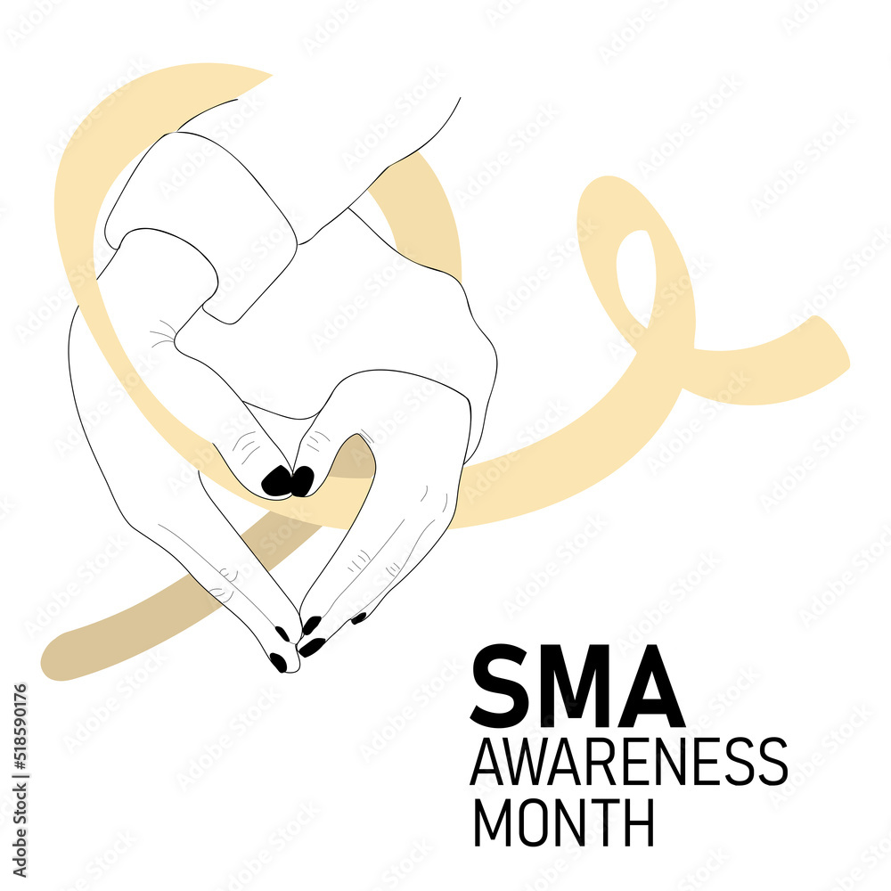 SMA awareness month poster. Spinal Muscular atrophy ribbon. Vector ...