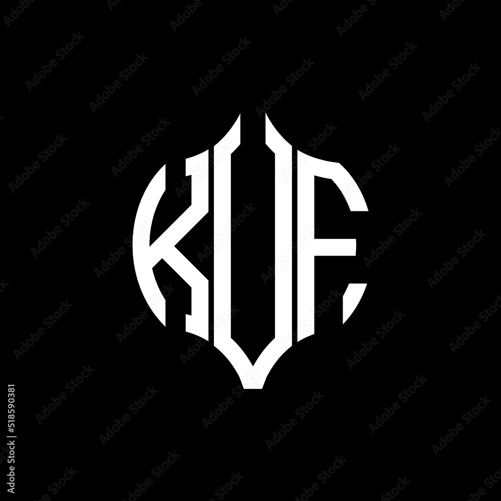 KVF letter logo. KVF best black background vector image. KVF Monogram ...