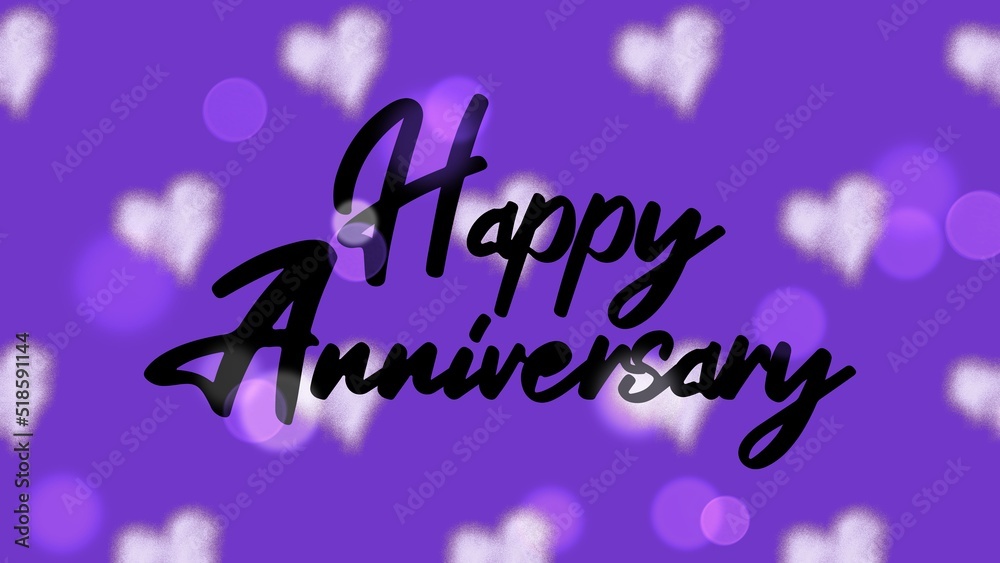 Happy Anniversary writing with heart background, colorful, cheerfull ...