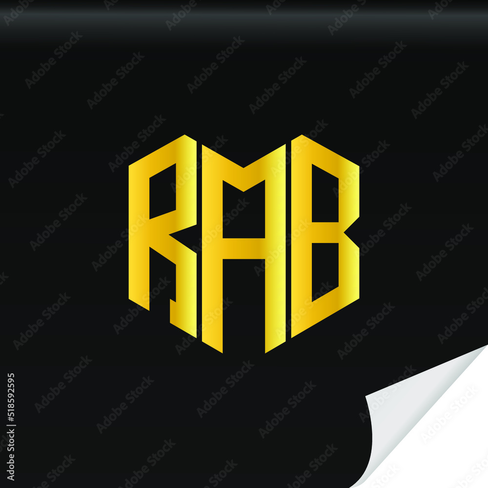 RAB letter luxury logo design on black background. RAB creative ...